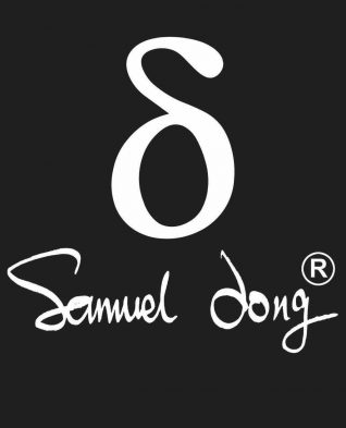 Samuel Dong Bubble Midi Dress Red 27844 SD Logo Collar Zipper Stretch