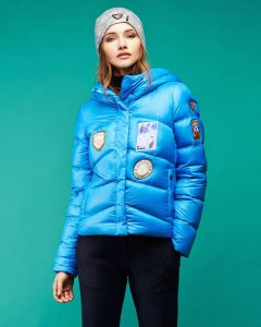 Post Card Down Jacket KEAN MQ Patch Blue | Buy Online | Canada USA