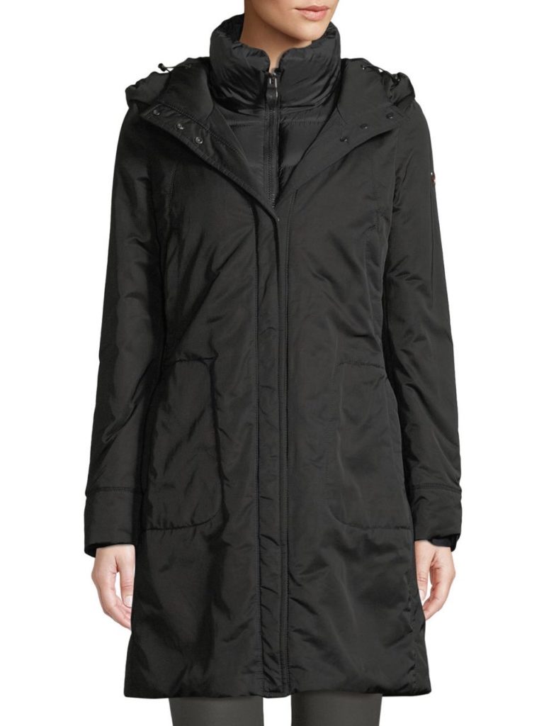 Post Card Down Parka with Hood and Undelay KAMET Black