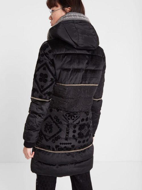 DESIGUAL Boho Padded Winter Coat Noa Black 19WWEWBK2000