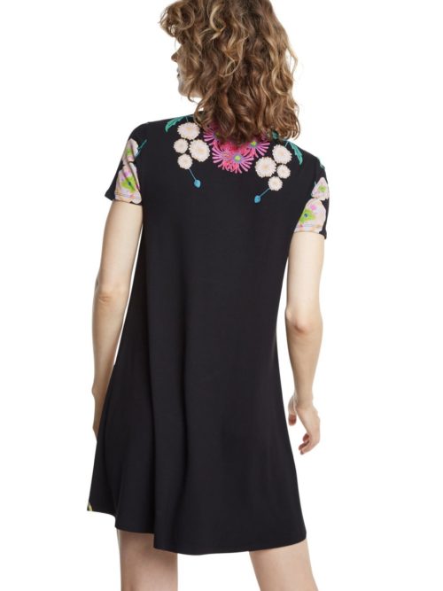 DESIGUAL Floral T-Shirt Dress Black Dallas 20SWVK31
