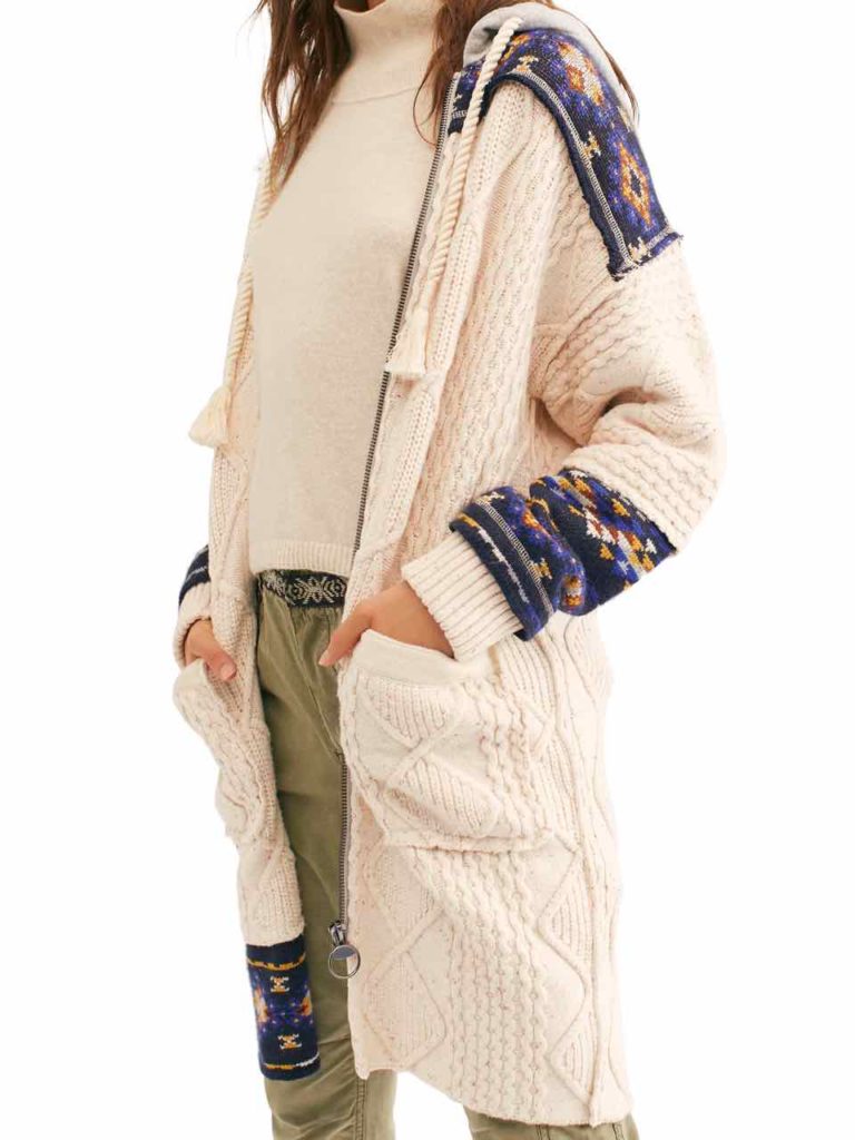 Free People CAPTURE THE MOMENT Sweater Hood Zipper