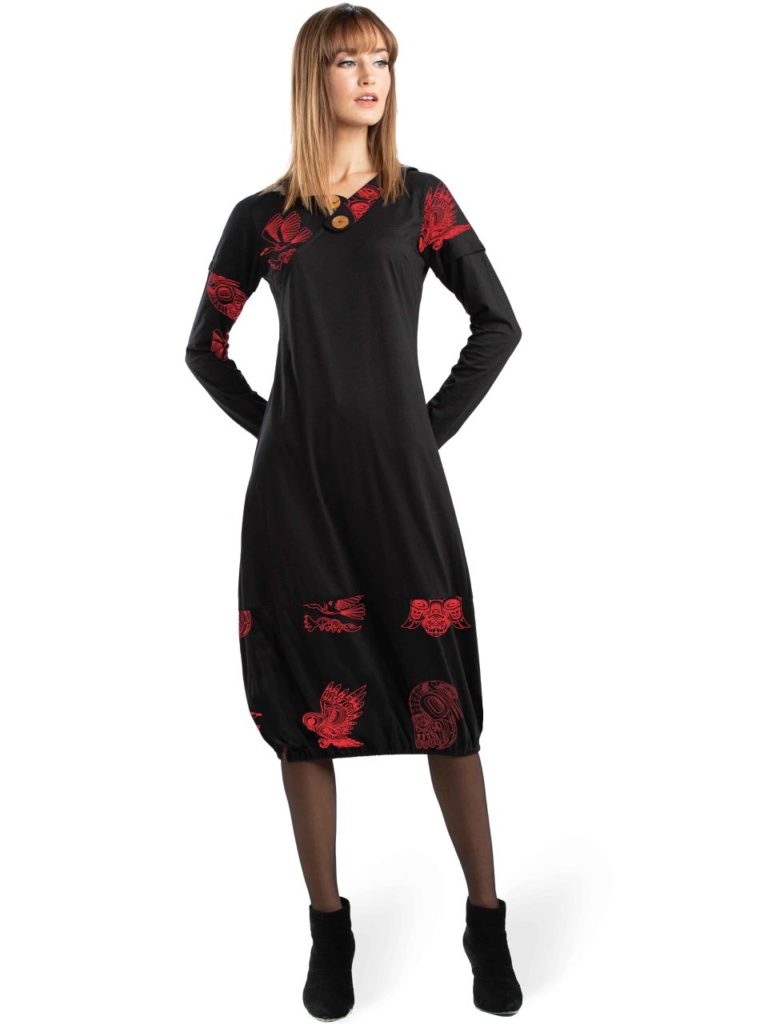 Pygmees Balloon Dress KAYAK Black Red TT2143