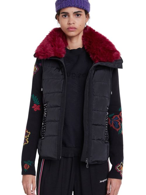 DESIGUAL Padded Winter Jacket with Removable Knit Sleeves