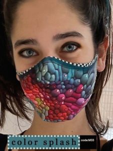 IPNG Design Fashion Face Mask COLOR SPLASH Floral Beads