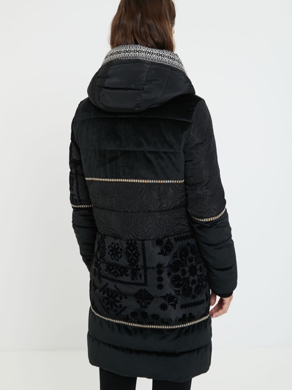 DESIGUAL Boho Padded Winter Coat Noa Black 19WWEWBK2000