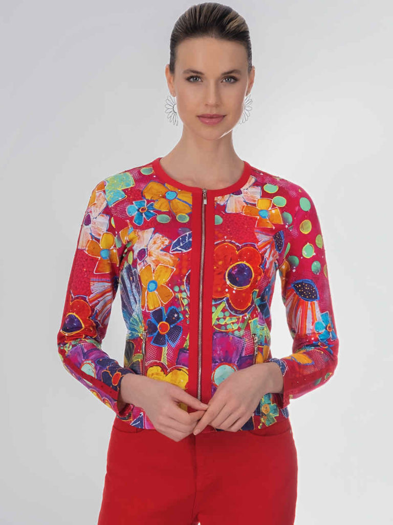 Simply Art by DOLCEZZA White Blouse FIESTA Red by Vigo 21694