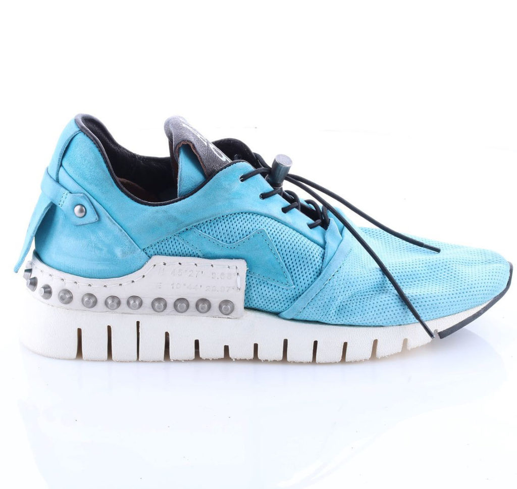 A.S.98 Shoes SNEAKERS 647127 Marine Blue Studs Leather