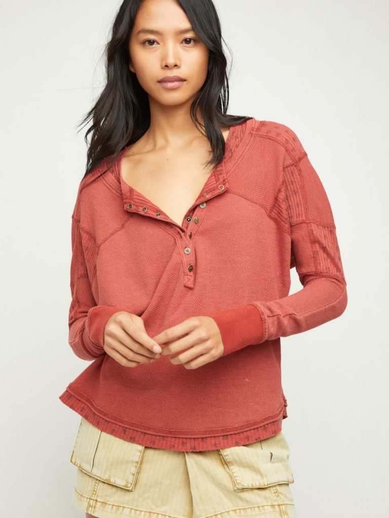 Free People HEART TO HEART HENLEY Top Many Colours