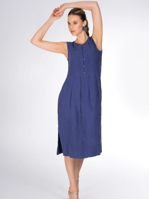 DOLCEZZA LINEN Dress Navy Indigo Blue Summer 2021