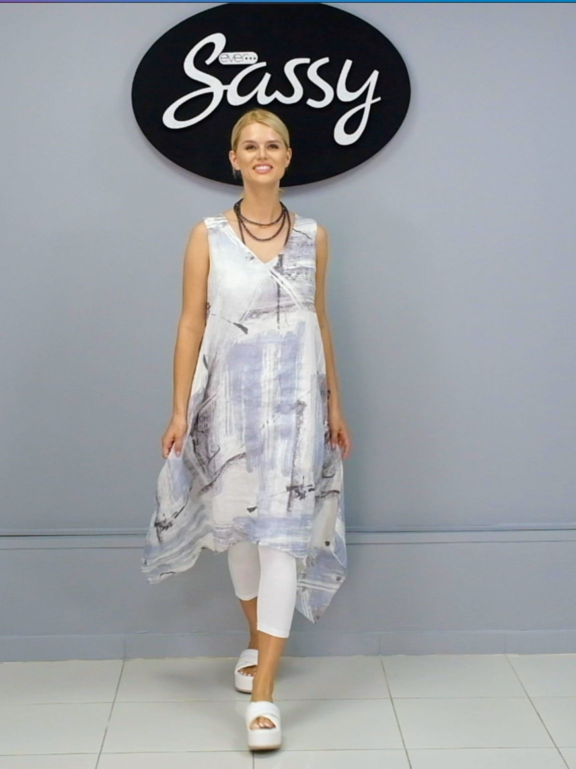 EverSASSY by DOLCEZZA Linen Short Dress 61153