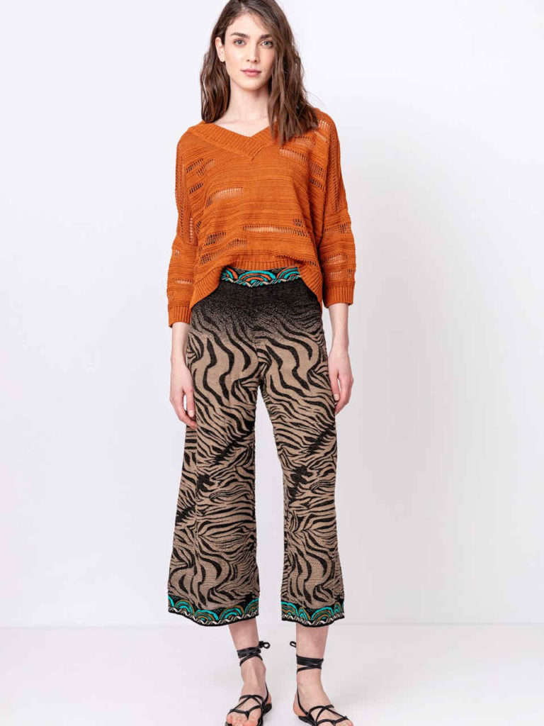 IVKO Jacquard Wide Pants Animal Pattern Cotton 211670