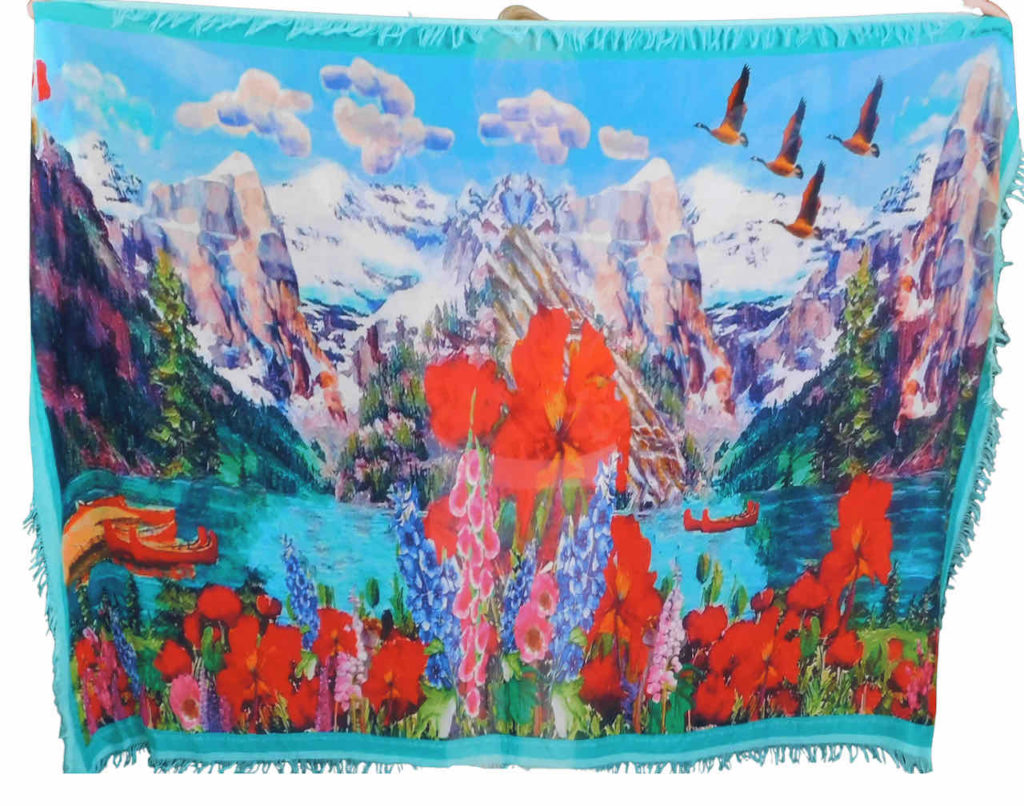 Love's Pure Light Luxury Silk Scarf Shawl Stand in Awe