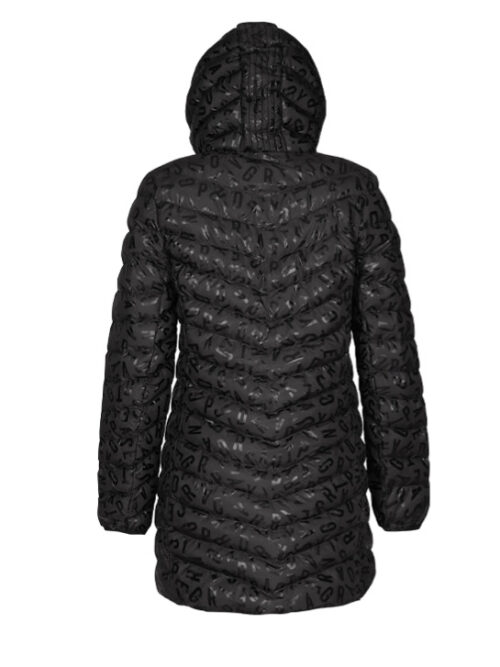 DOLCEZZA Puffer BLACK Quilted Coat with Letters