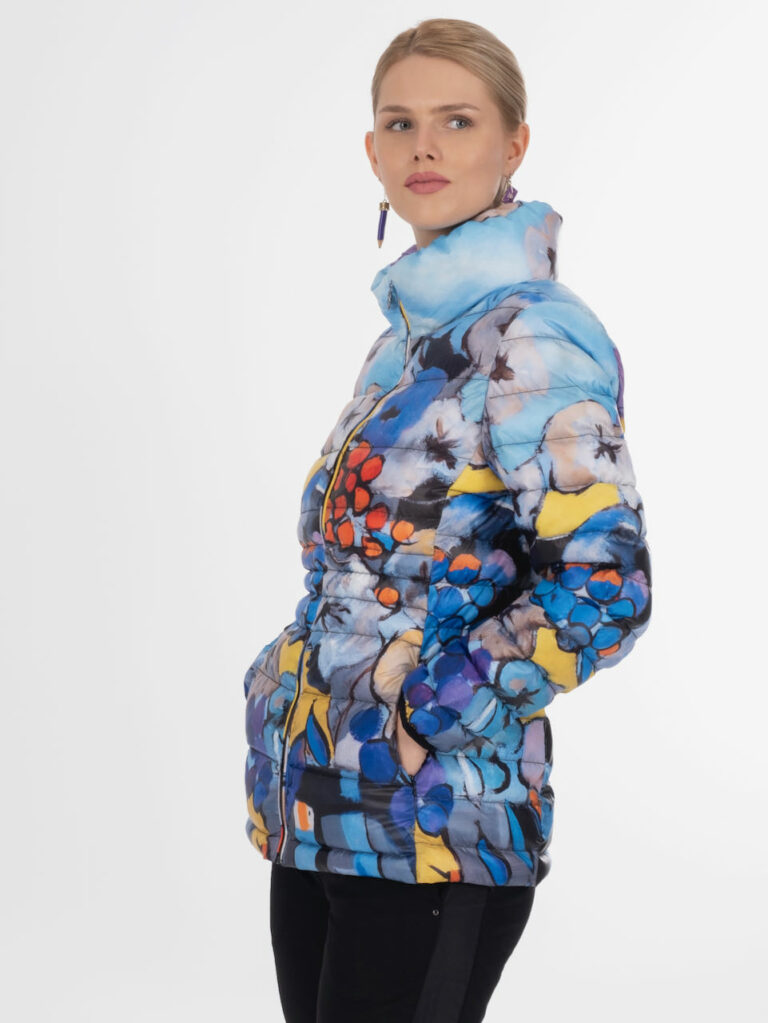 Simply Art by DOLCEZZA Puffer Quilted Coat Still Life Floral