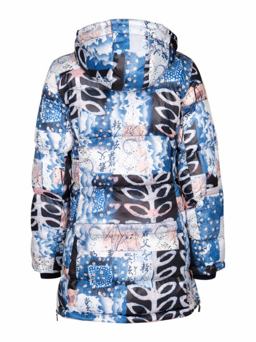 Simply Art by DOLCEZZA Puffer Coat Papers Blue Side Zippers