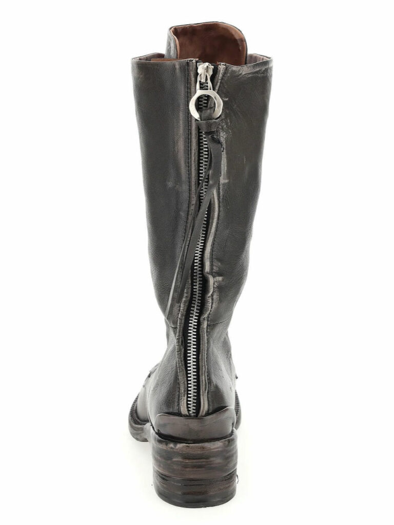 A.S.98 Tall Boots MIRACLE Black Ice Lace Up Back Zipper