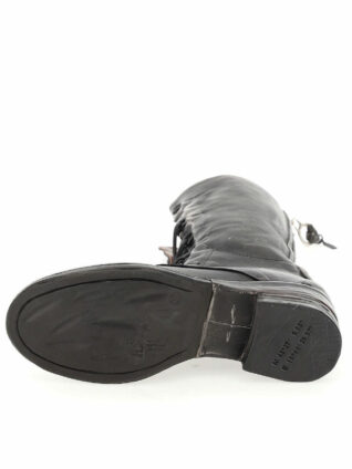 A.S.98 Tall Boots MIRACLE Black Ice Lace Up Back Zipper