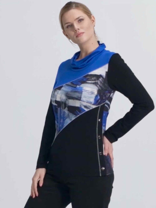 Simply Art by DOLCEZZA Top Asymmetric Blue After Midnight
