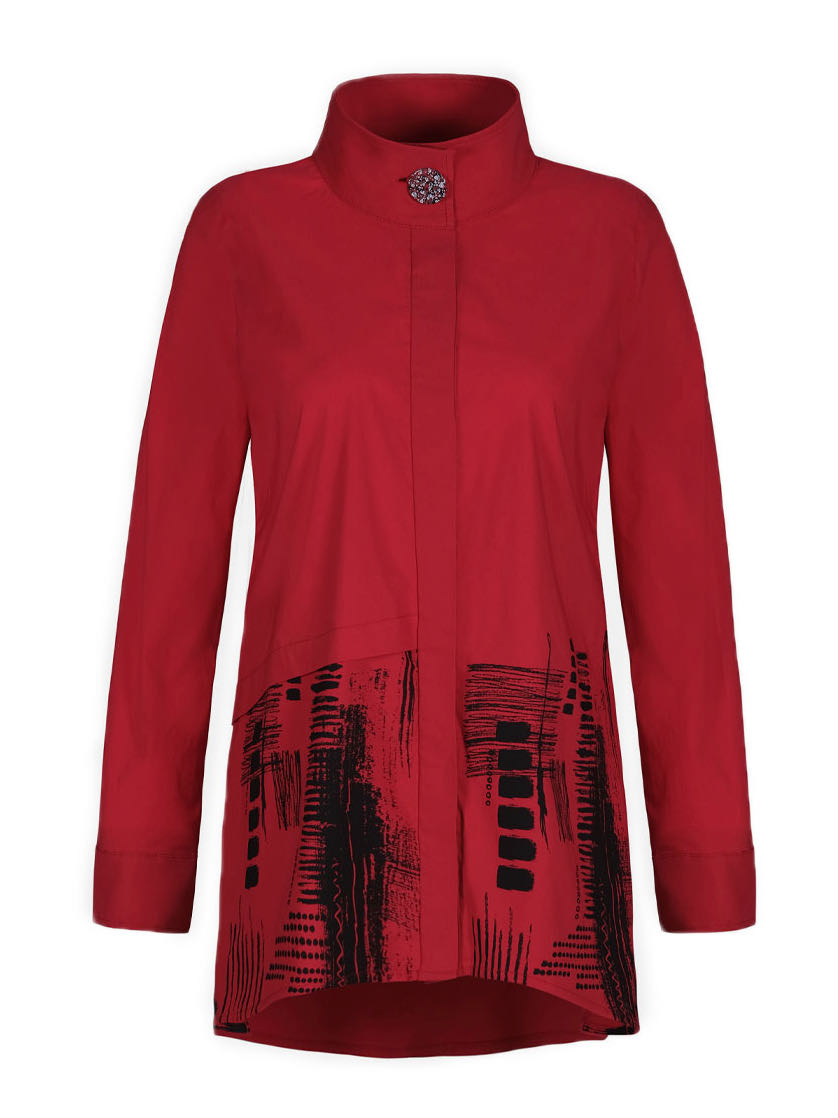 Ever SASSY Long Blouse Perla Print Red