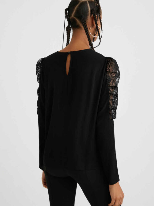 DESIGUAL Blouse Digital Patchwork Sleeve Lace