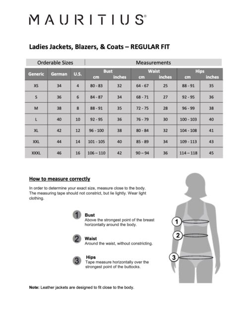 Mauritius Size Guide | Fun Fashion Online Boutique