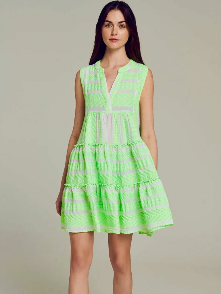 DEVOTION TWINS ELLA Short Sleeveless DRESS green-Lime White