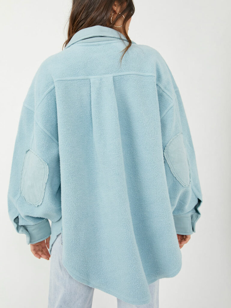 Free People Fleece RUBY Jacket Mountain Jubilee Blue