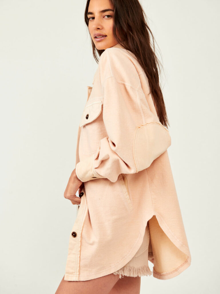 Free People Fleece RUBY Jacket Sweetheart Sunrise