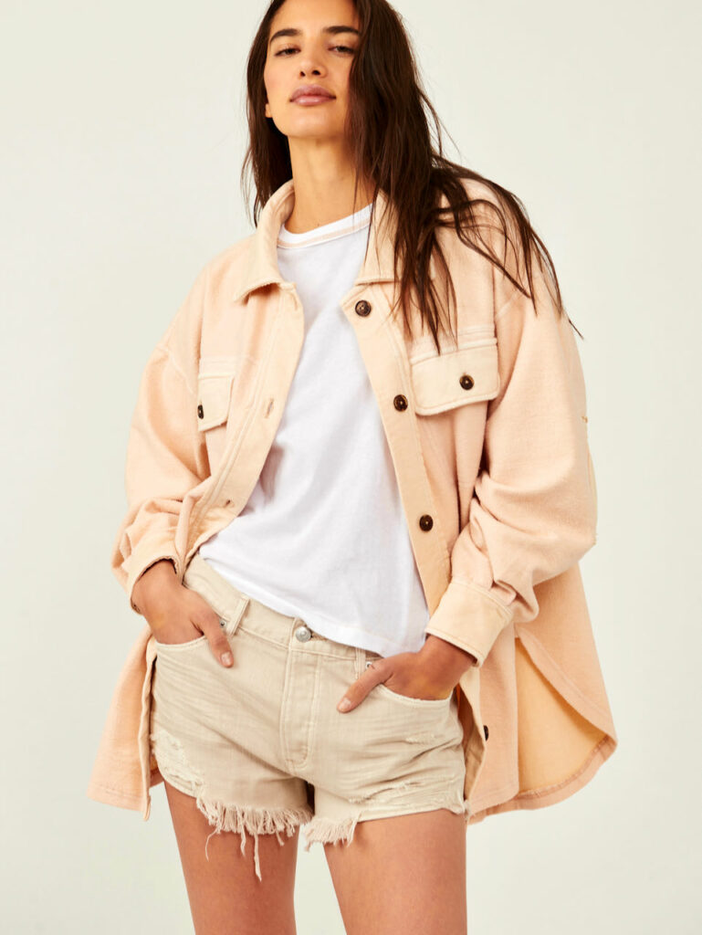 Free People Fleece RUBY Jacket Sweetheart Sunrise