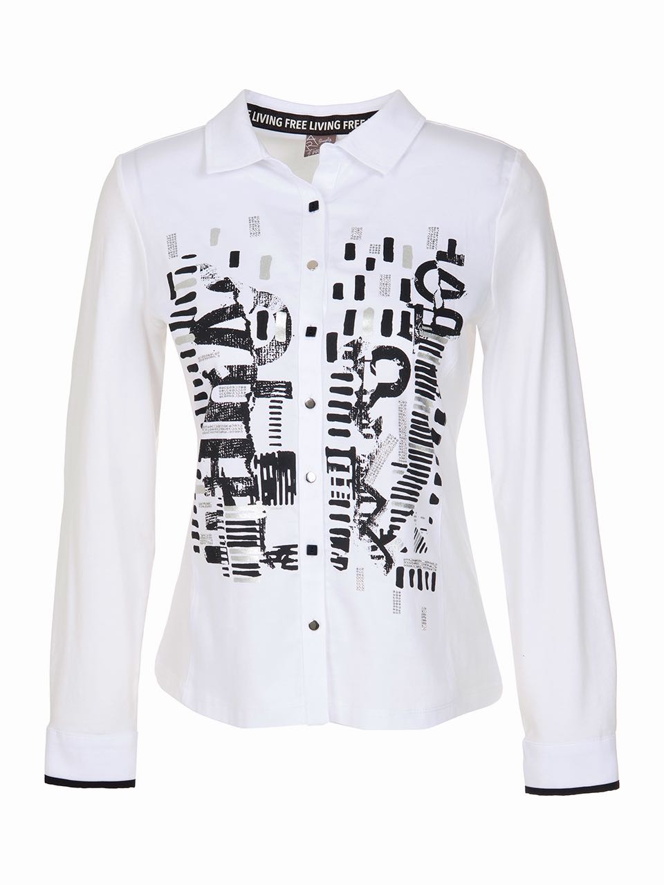 Simply Art by DOLCEZZA Blouse White Black Clyde Knowland