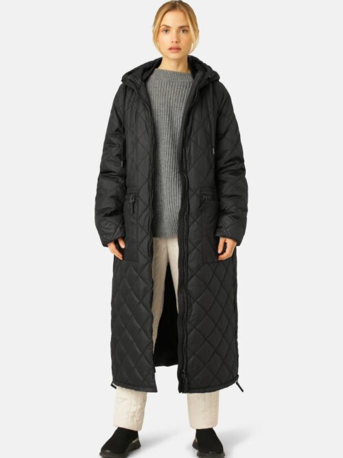 Ilse Jacobsen Padded Winter Coat Aerial01 Black