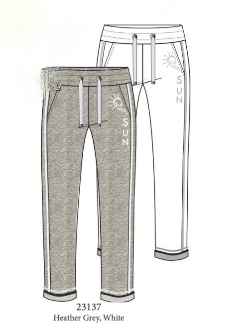 DOLCEZZA Tropical Paradise Knit Pants Heather Grey White