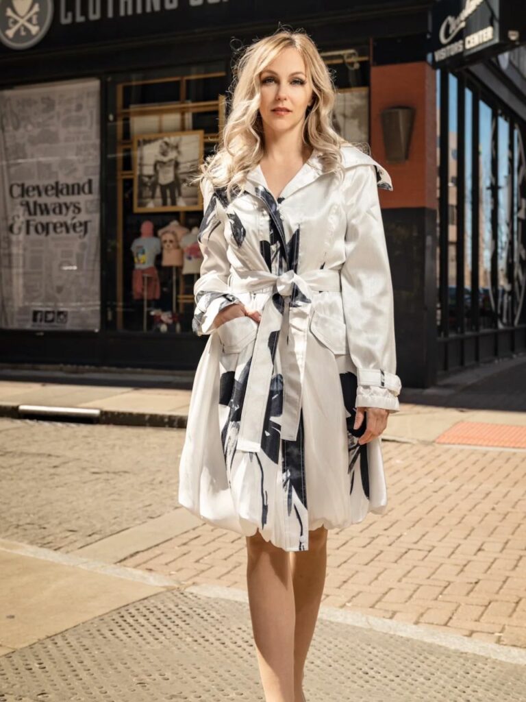 Samuel Dong Print Bubble Coat 11665 Black Butterfly | Canada USA