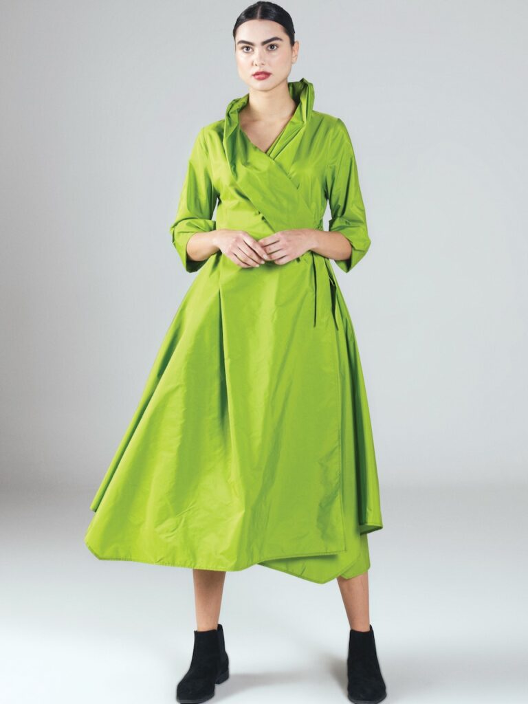 IGOR Dobranic DRESS TEXAS Wrap Around Black Taffeta W23-58