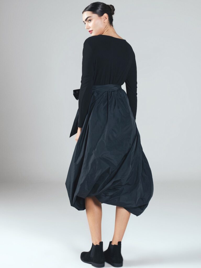 IGOR Dobranic DRESS TEXAS Wrap Around Black Taffeta W23-58