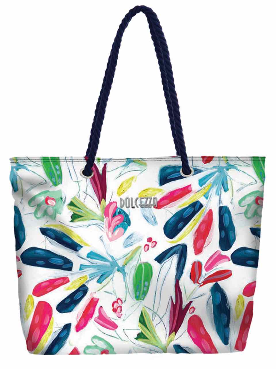 Simply Art DOLCEZZA Woven Beach Tote Tropical Trace