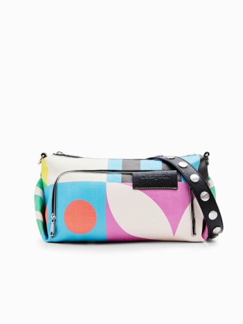 DESIGUAL Midsize Geometric Crossbody Bag Leather Effect