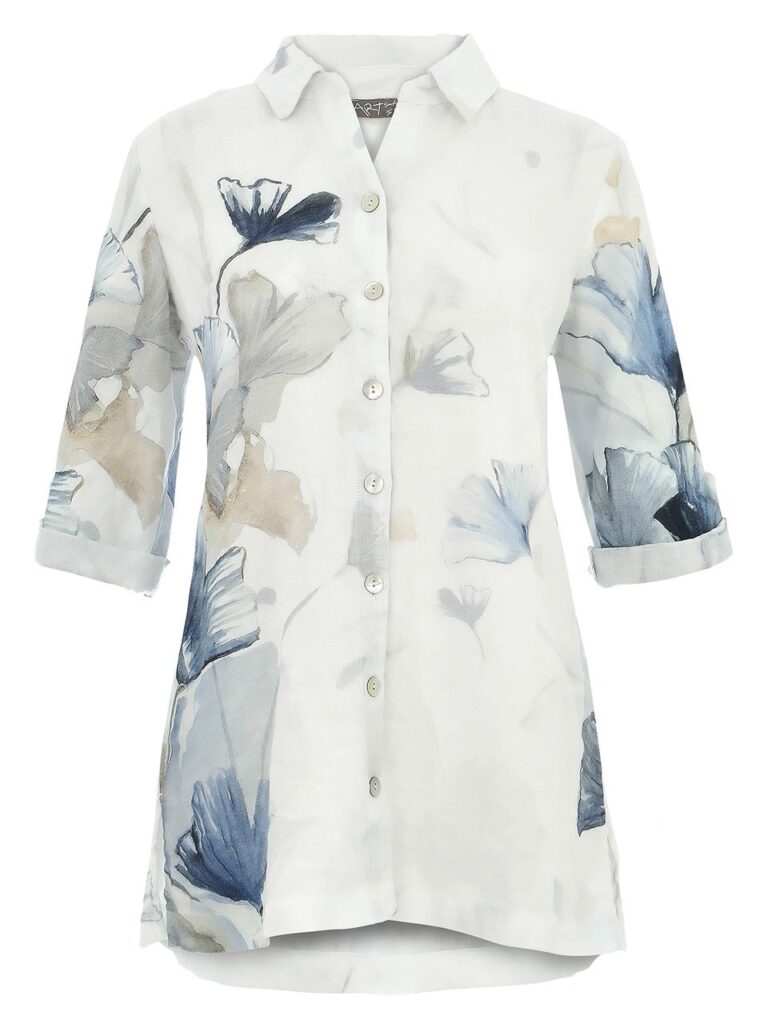 Simply Art DOLCEZZA Linen Blouse Indigo Melody 25790